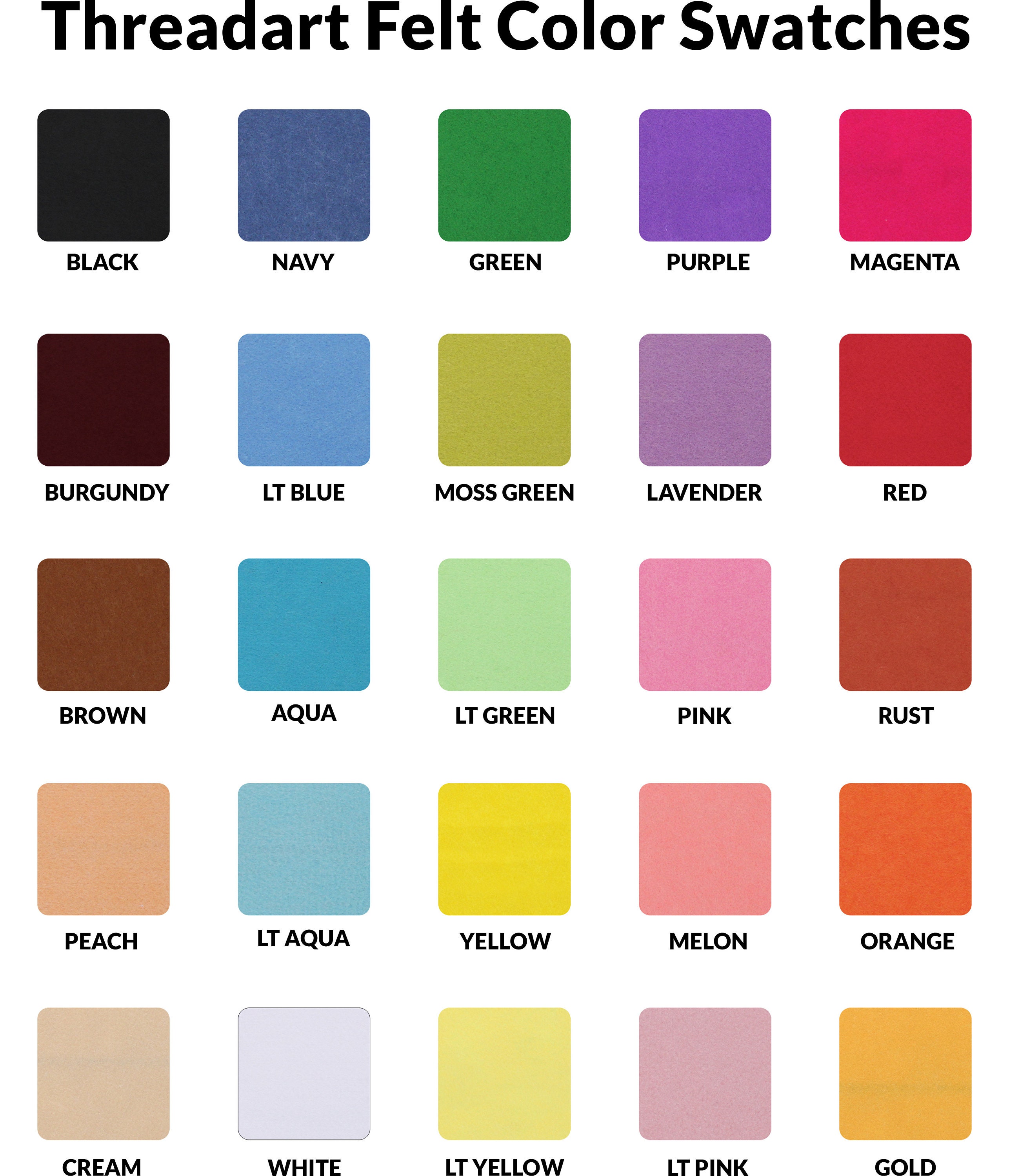 Premium Felt Sheets 25 Color Variety Pack Big 12 X - Etsy
