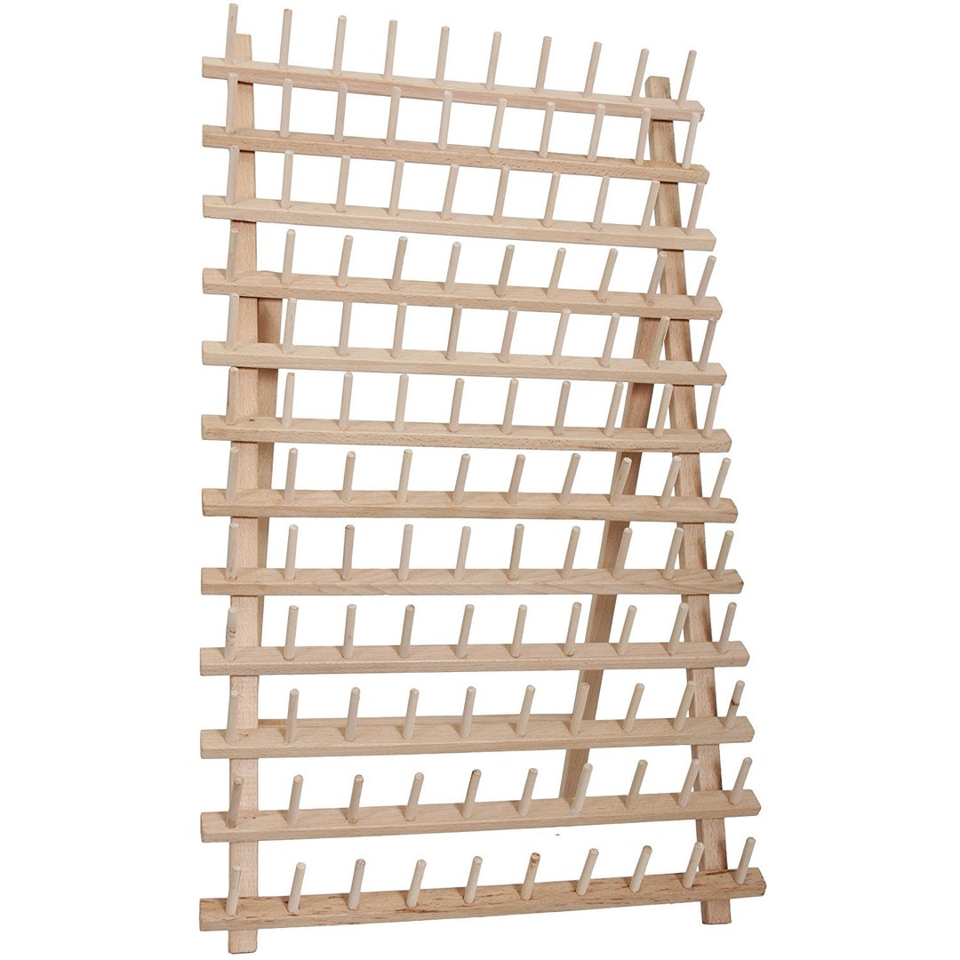 120 Spool Wood Thread Rack - Holds 120 Cones or Spools Sewing Thread ...