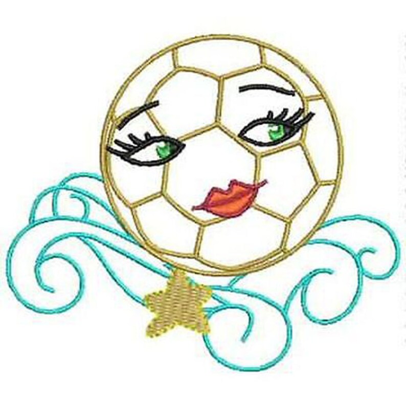 Machine Embroidery Design Set - Girls Soccer(1) - 8 Designs - 9 Formats ...