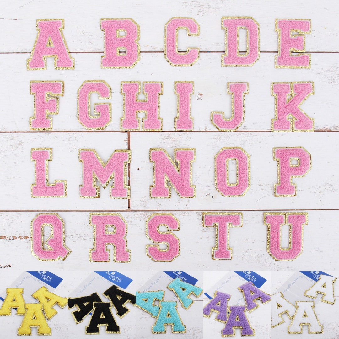 26 Letter Set of Chenille Letters Iron on Patches - Full Alphabet -six ...