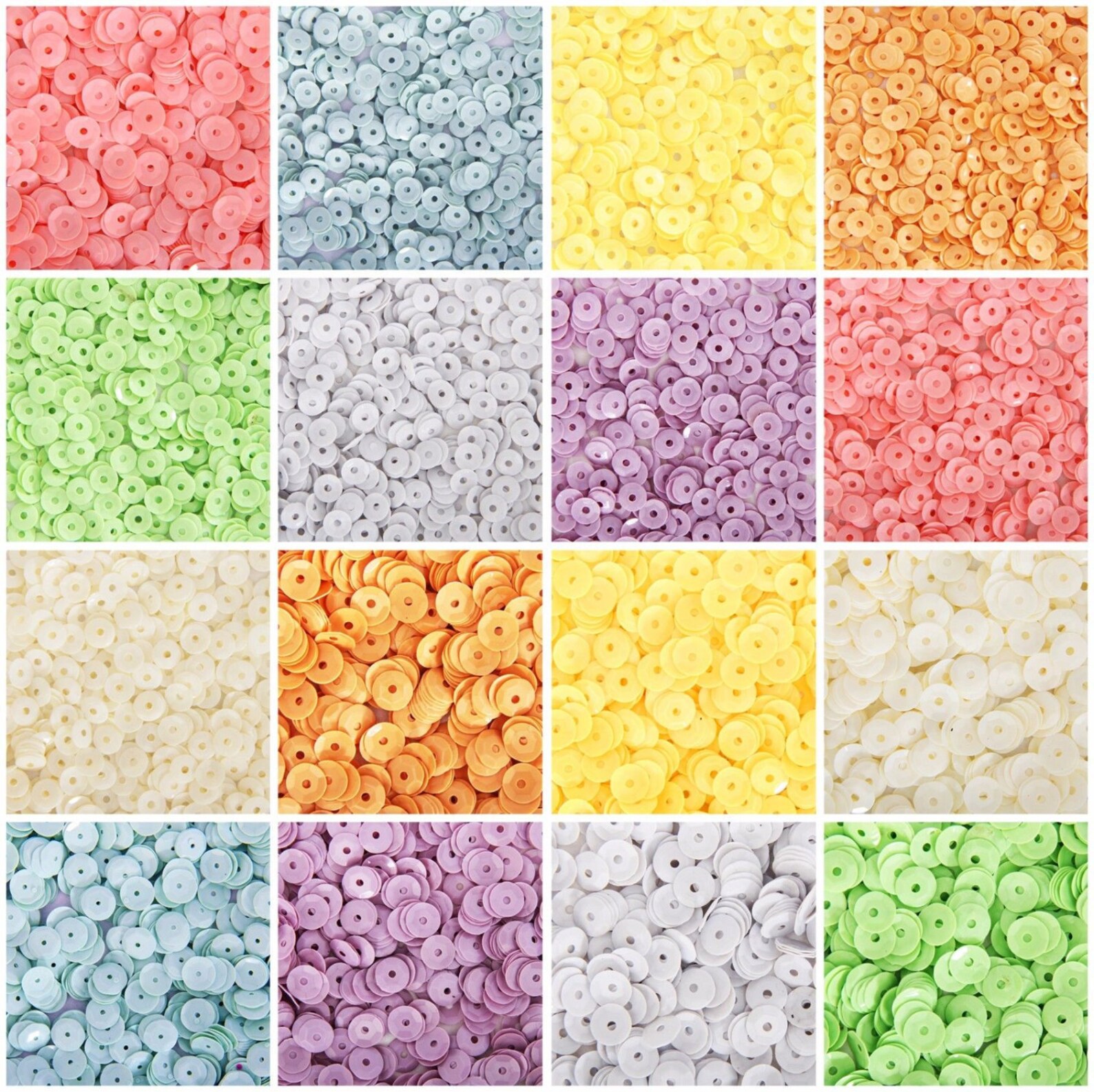 Loose Cup Sequins - Pastel - 8 Colors - 2 Sizes - 720/pack - Threadart ...
