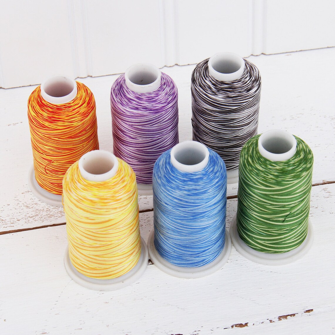 Multicolor Cotton Quilting Thread Set 6 Rainbow Variegated - Etsy