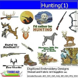 Machine Embroidery Design Set - Hunting(1) - 18 Designs - 9 Formats ...