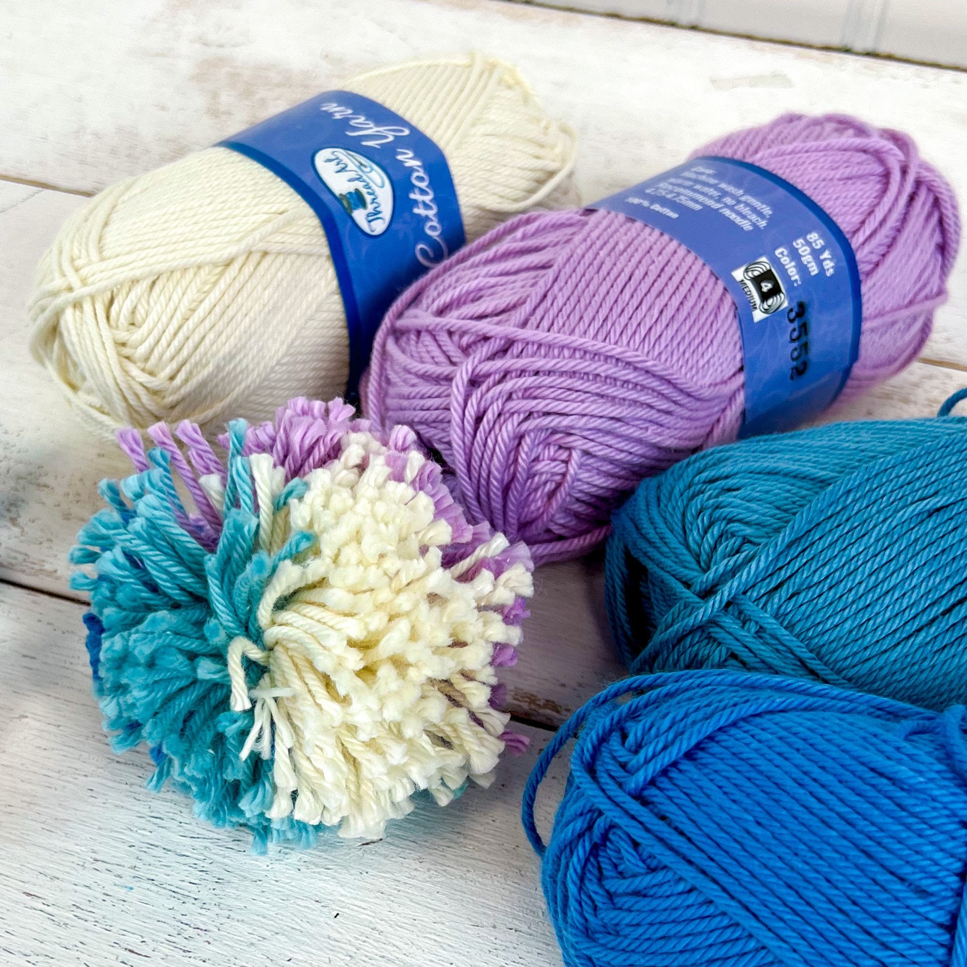 Crochet 100% Pure Cotton Yarn Set - 6 Pack of Frostings Colors - Etsy