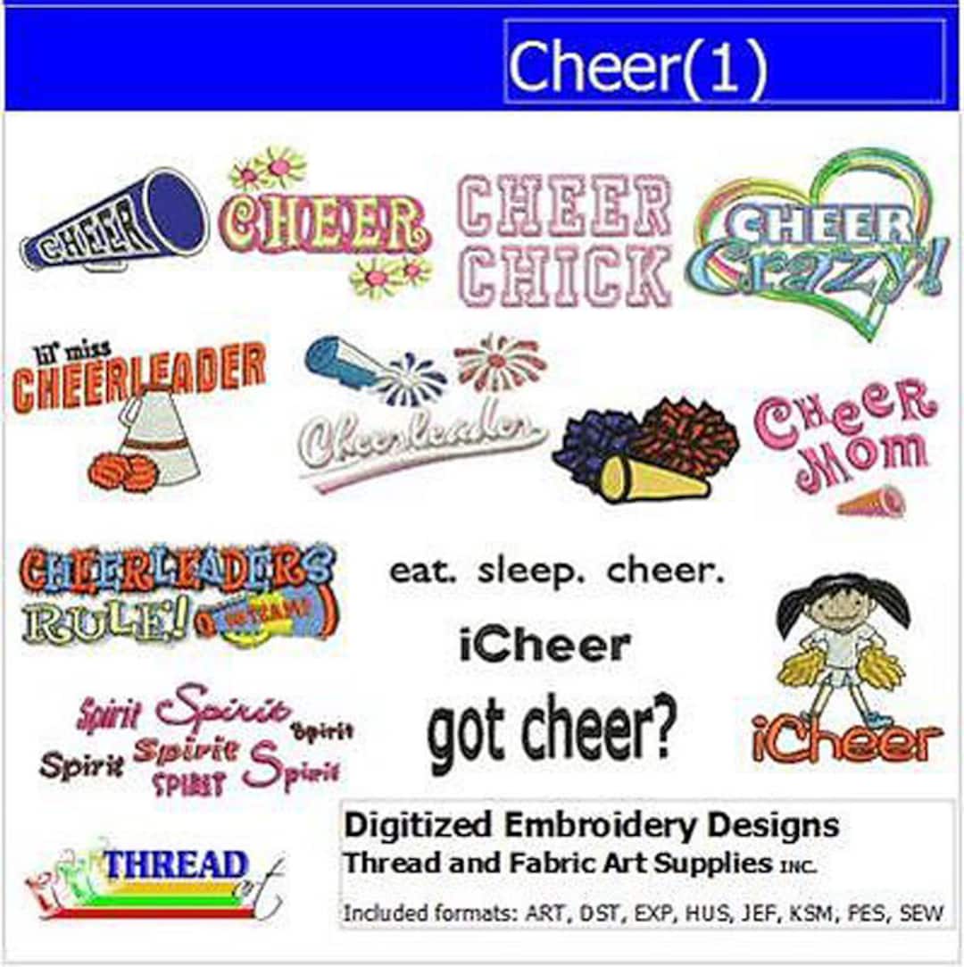 Machine Embroidery Design Set - Cheer(1) - 14 Designs - 9 Formats ...