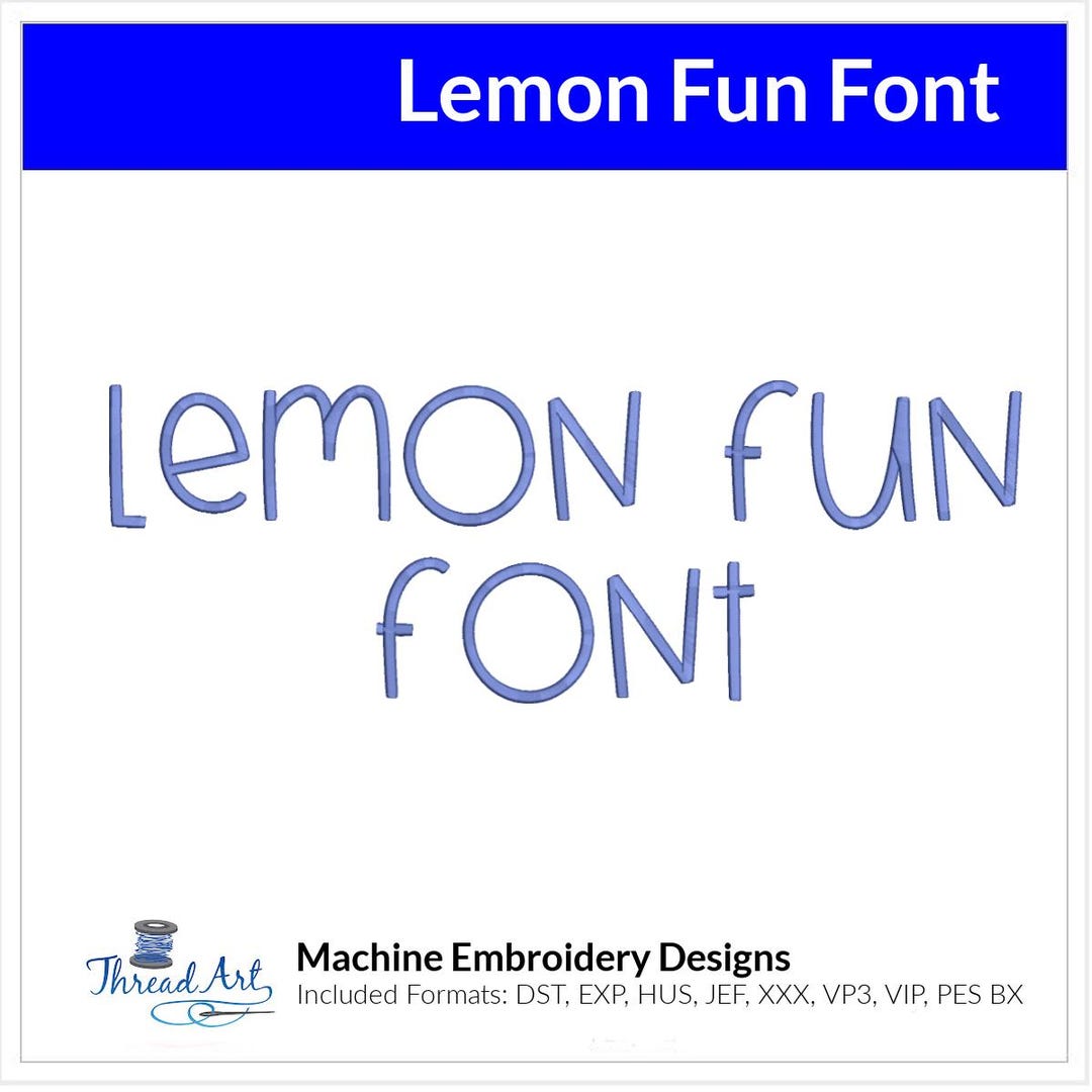 Lemon Fun Font Machine Embroidery Design Set - Alphabet Letters BX Font ...