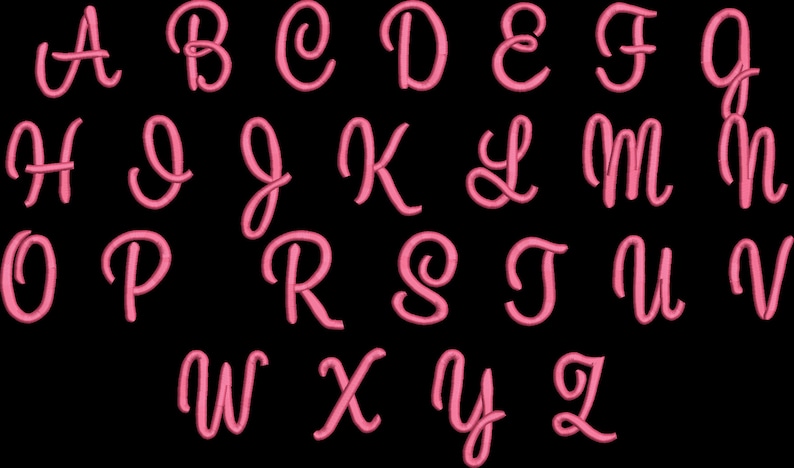 Sweetheart Font Machine Embroidery Design Set - Script Cursive Alphabet ...