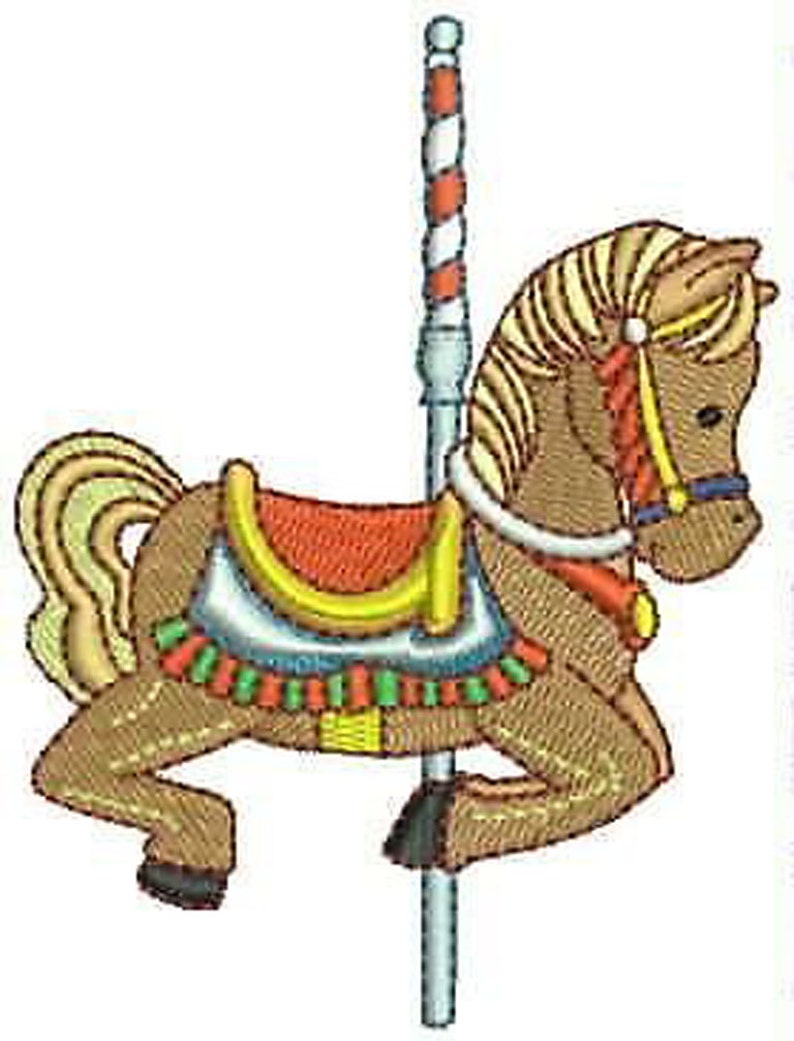 Machine Embroidery Design Set - Carousel Horses(2) - 10 Designs - 9 ...