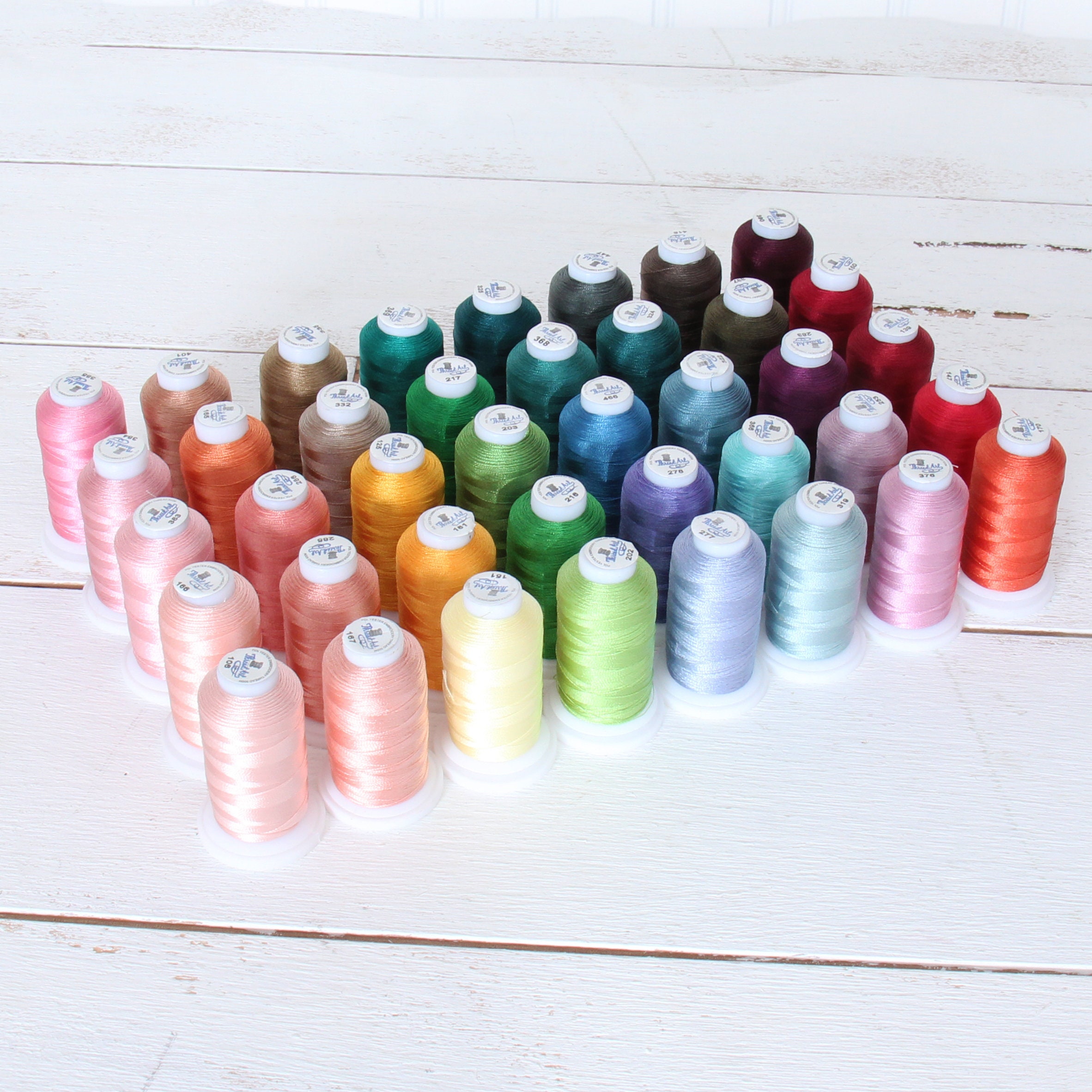 Machine Embroidery Thread 500M Set - 40 Vivid Colors - Fits Brother ...