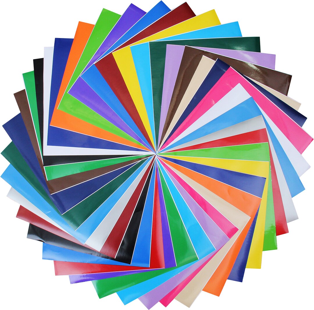 40 Sheet Premium Self Adhesive Sign Vinyl Film Set - 12" X 12" Squares ...