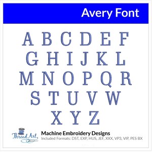Avery Block Font Machine Embroidery Design Set - Alphabet Letters BX ...