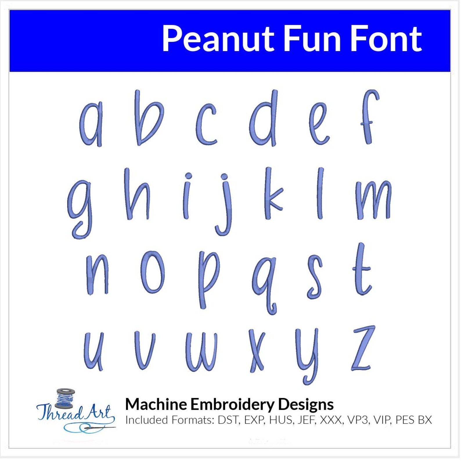 Peanut Fun Font Machine Embroidery Design Set - Alphabet Letters BX ...