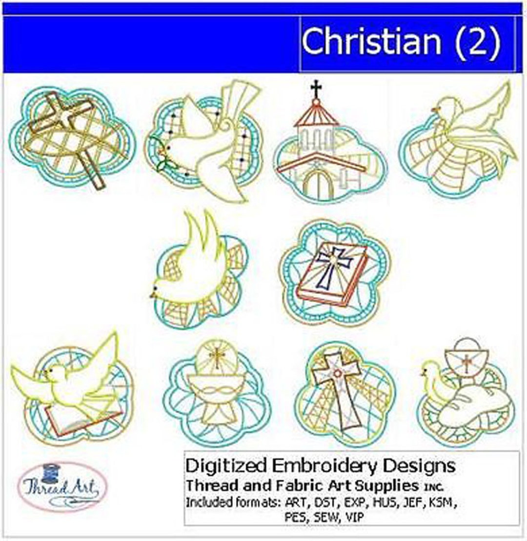 Machine Embroidery Design Set - Christian(2) - 10 Designs - 9 Formats ...