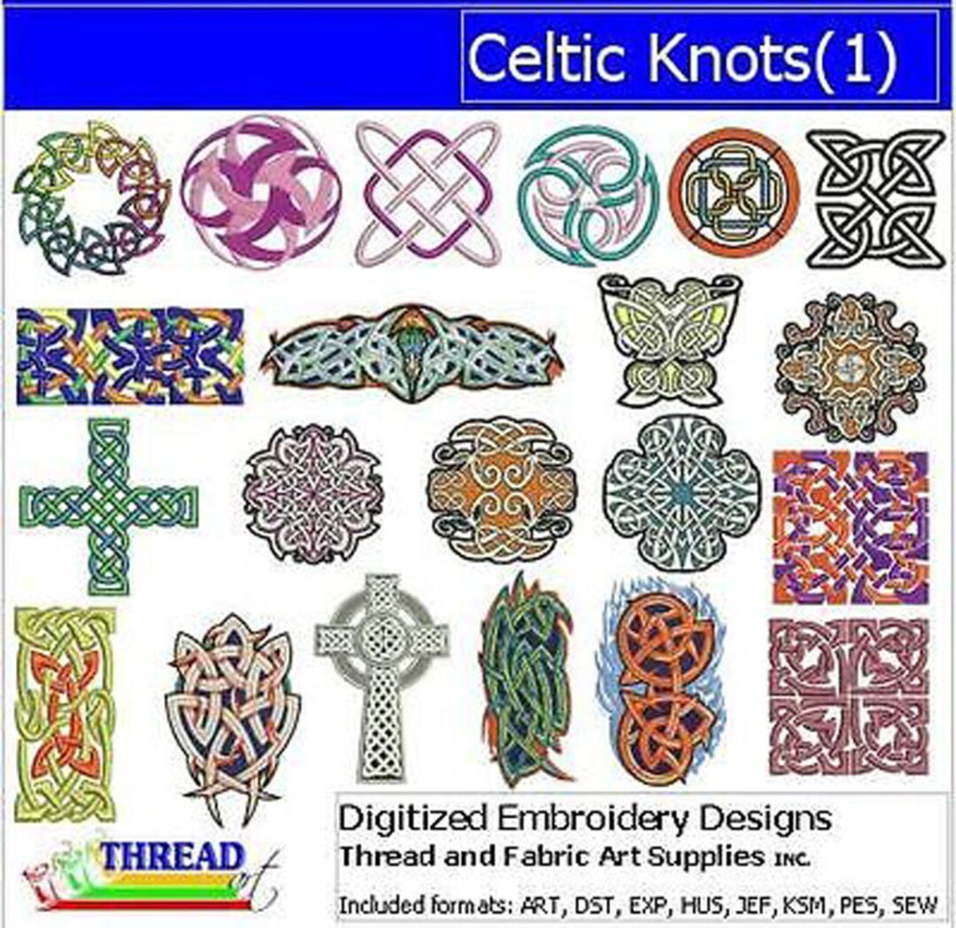 Machine Embroidery Design Set - Celtic Knots(1) - 21 Designs - 9 ...