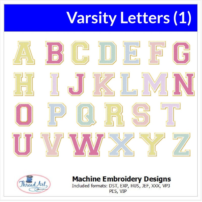 Varsity Embroidery Font - Etsy