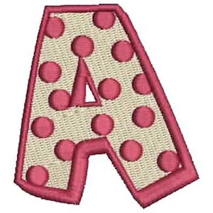 Machine Embroidery Design Set Polka Dot Capital Letters 1 24 Designs 9 ...