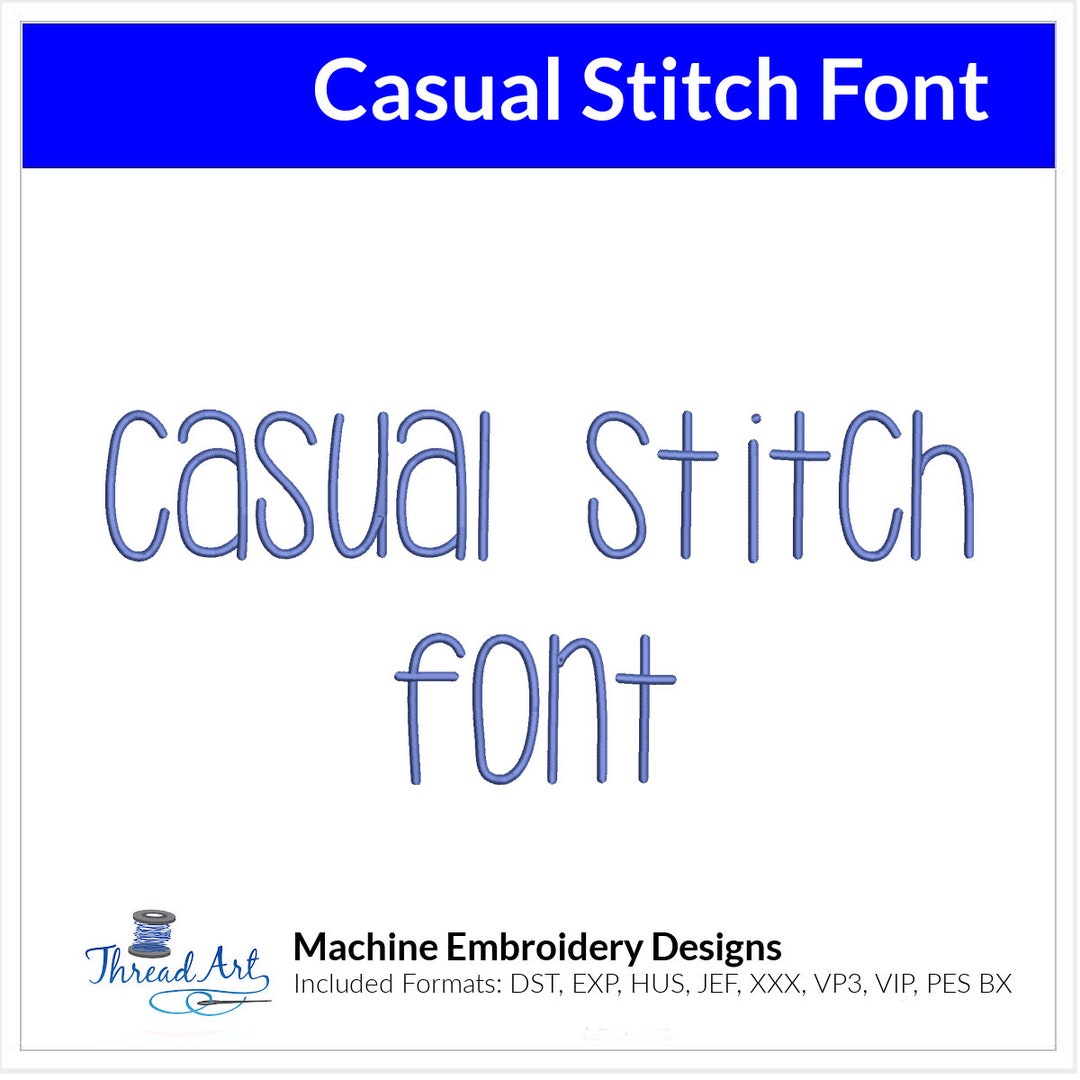 Casual Stitch Font Machine Embroidery Design Set - Fun Font Alphabet ...