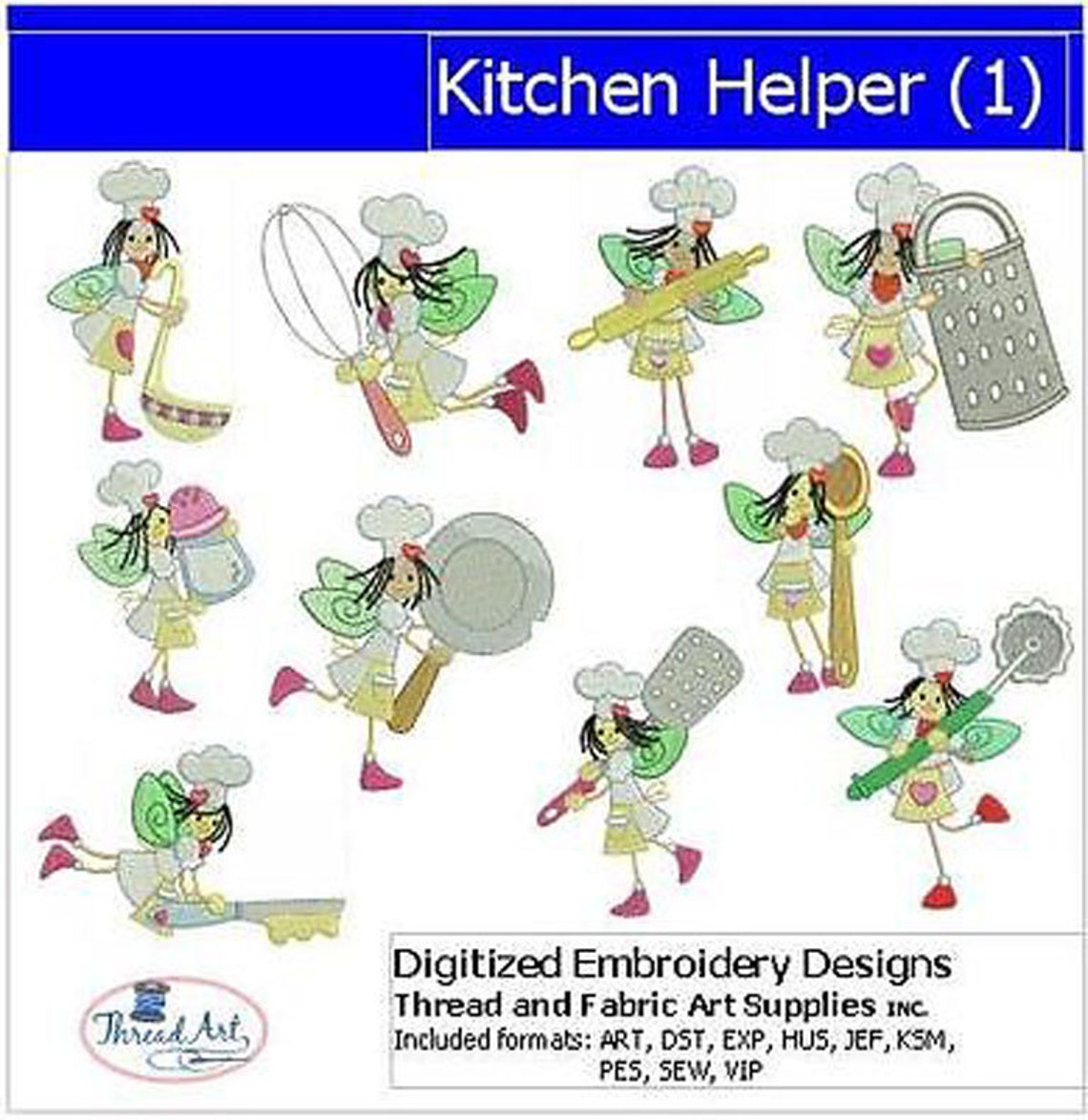 Machine Embroidery Design Set - Kitchen Helper(1) - 10 Designs - 9 ...
