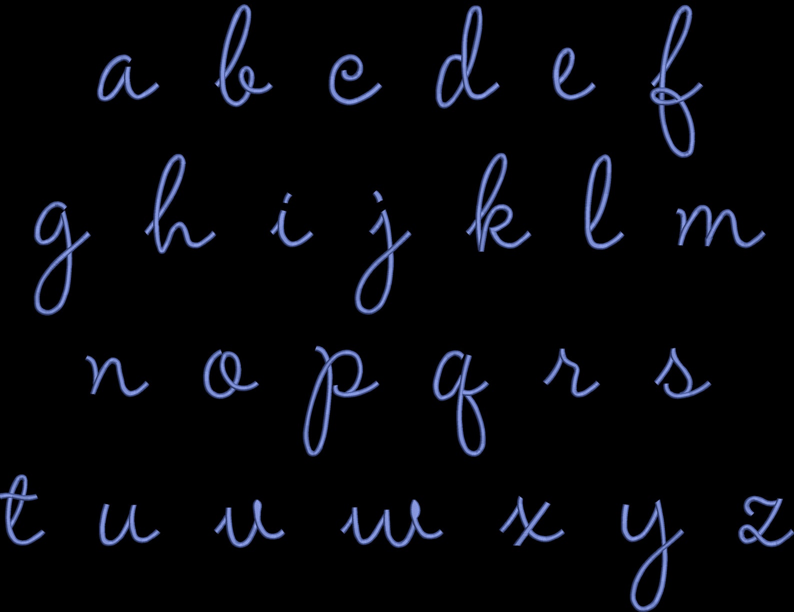Amelia Font Machine Embroidery Design Set - Cursive Alphabet Letters BX ...