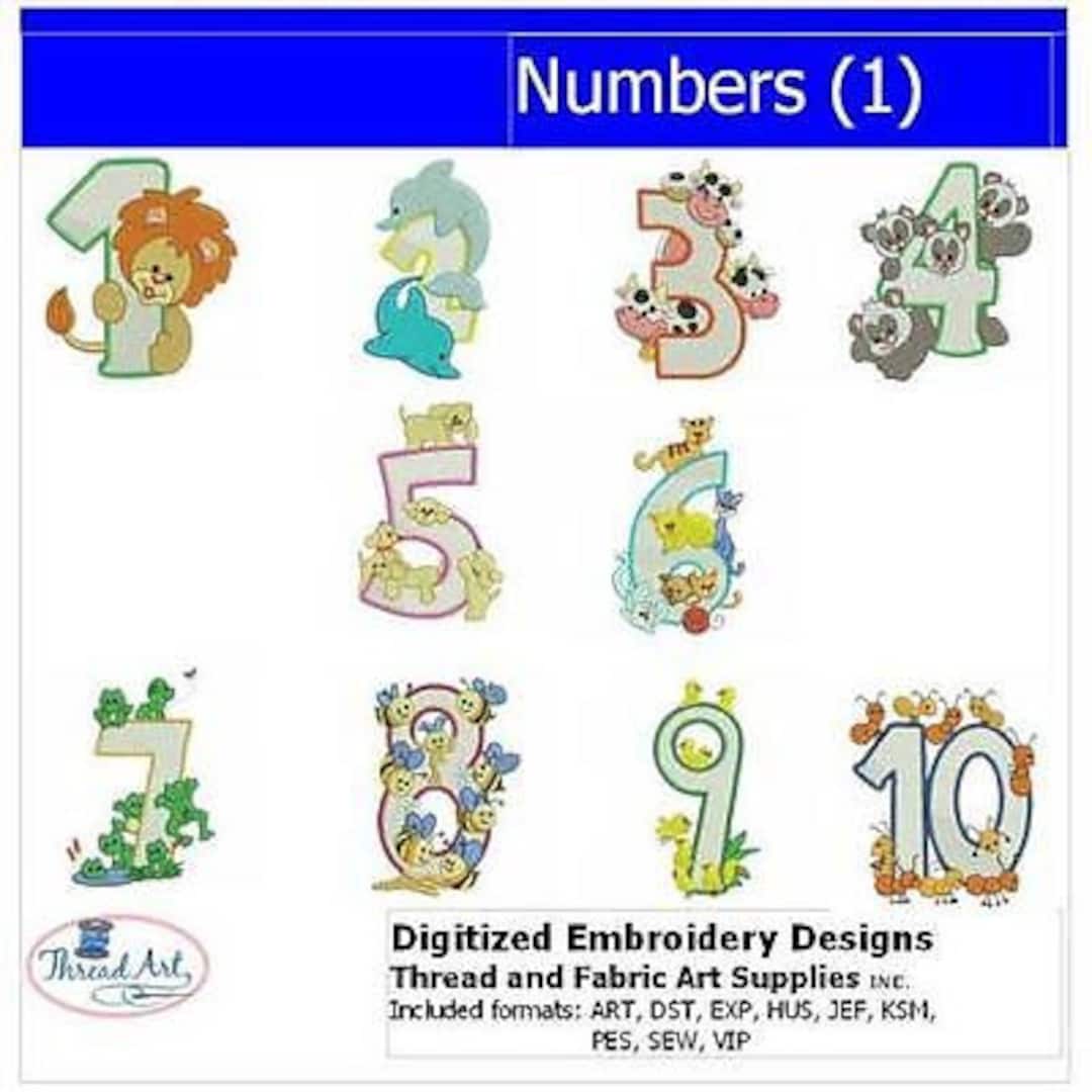 Machine Embroidery Design Set Numbers1 10 Designs 9 - Etsy