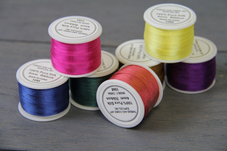 Silk Ribbon 100% Silk in 2mm 4mm and 7mm Widths 50 Colors | Etsy