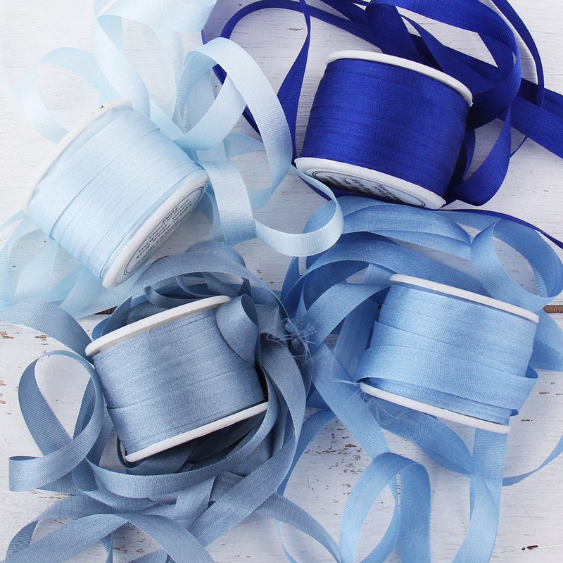 Blue Silk Ribbon - Etsy