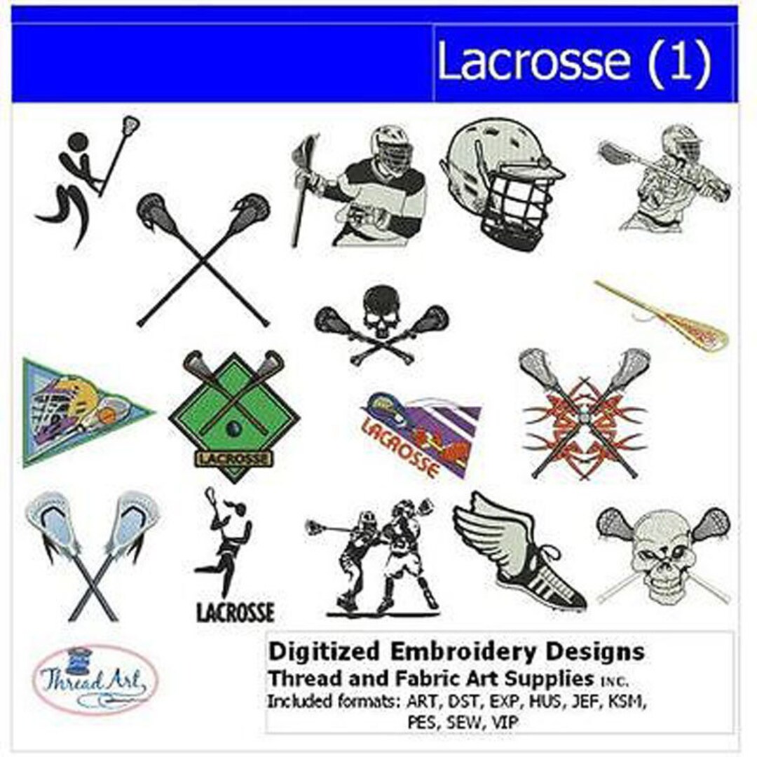 Machine Embroidery Design Set - Lacrosse(1) - 16 Designs - 9 Formats ...