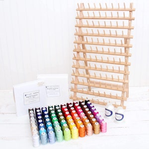 120 Spool Wood Thread Rack - Holds 120 Cones or Spools Sewing Thread ...