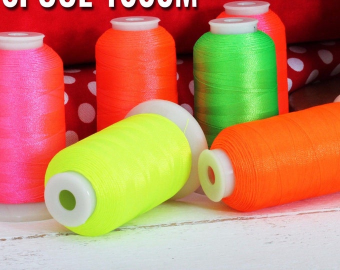 Neon Thread Set 6 Spools of Polyester Machine Embroidery - Etsy