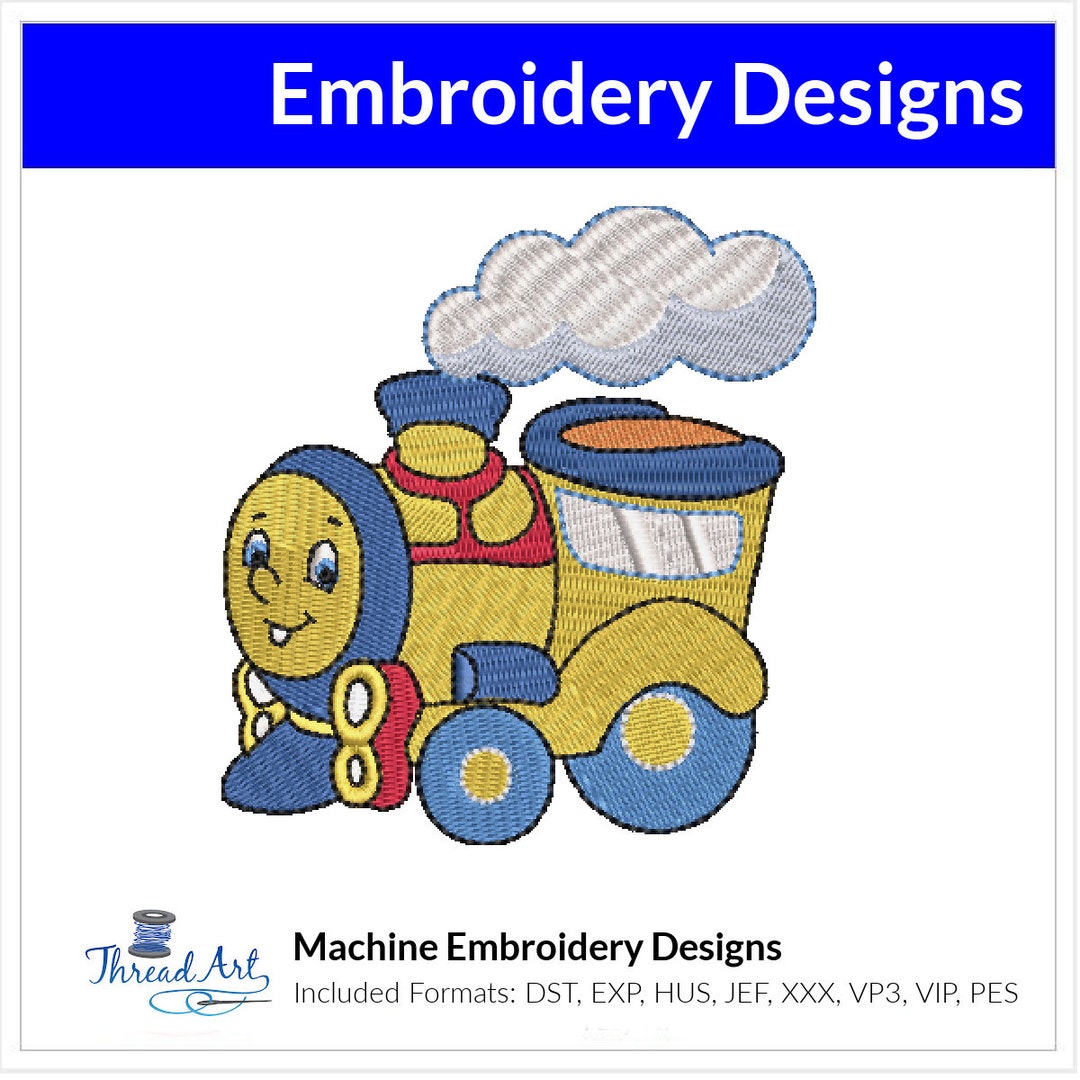 Toy Train Embroidery Design Instant Download Cute Train - 3 Sizes - 8 ...