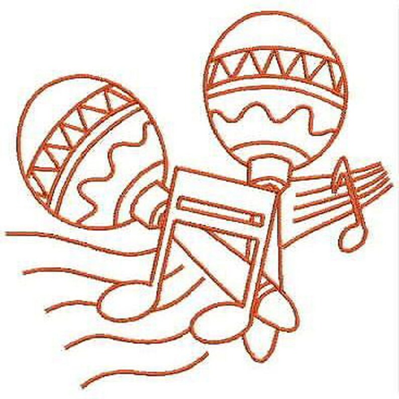 Machine Embroidery Design Set Musical Instruments 10 - Etsy