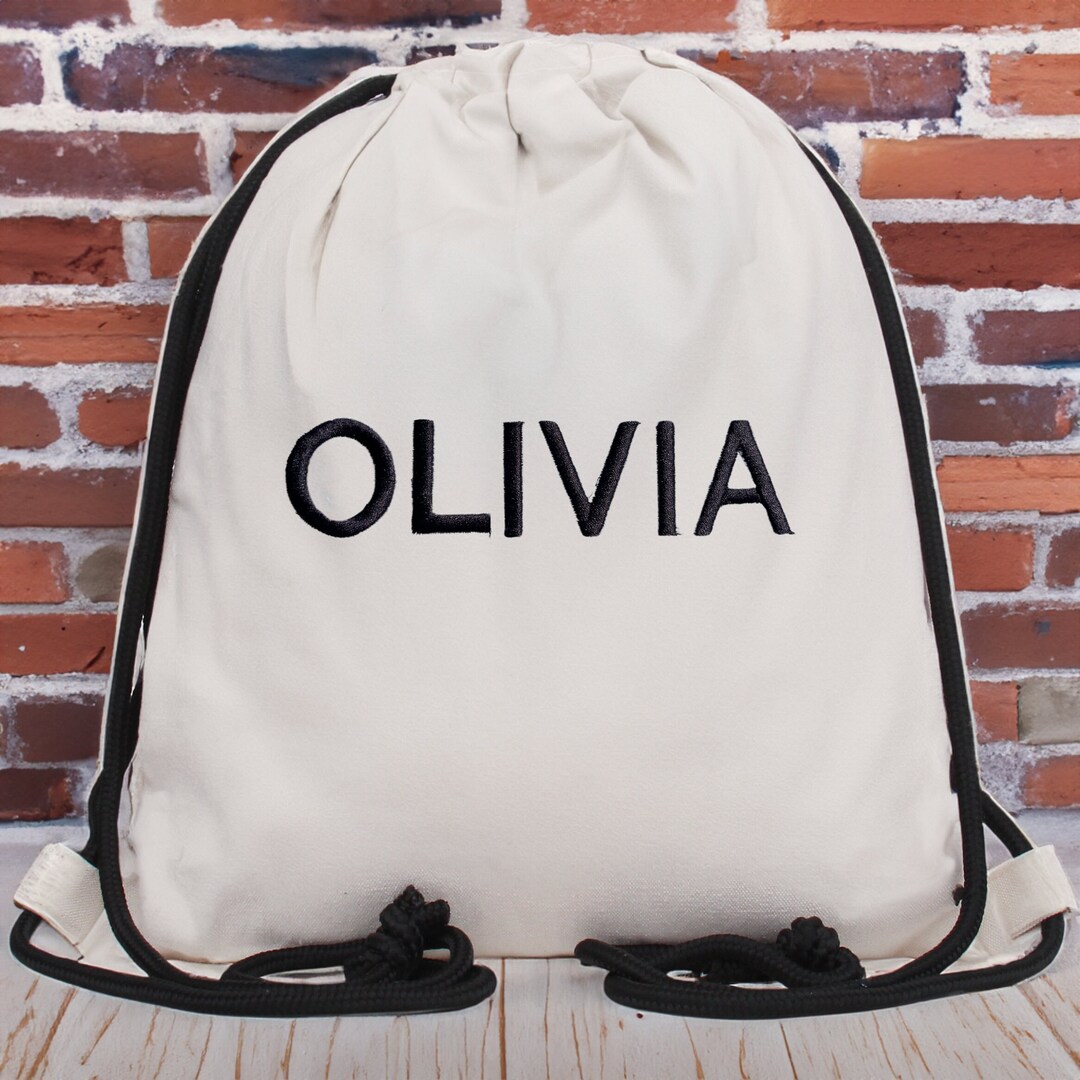 Personalized Drawstring Bag Embroidered -custom Canvas Bag Back Pack ...