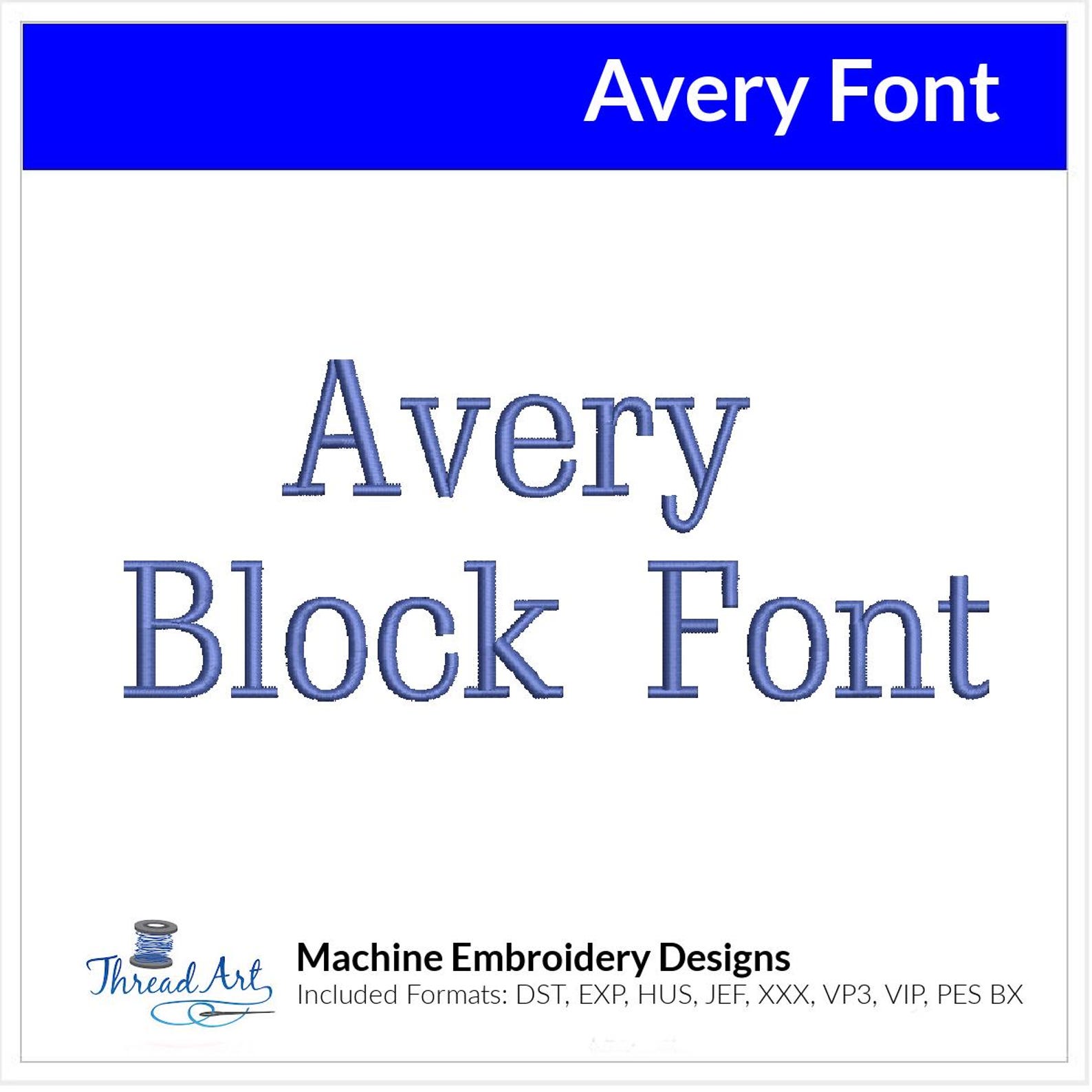 Avery Block Font Machine Embroidery Design Set - Alphabet Letters BX ...
