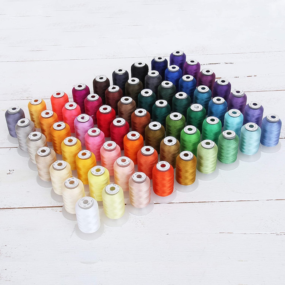 63 Spool Brother Colors Polyester Embroidery Machine Thread | 500M ...