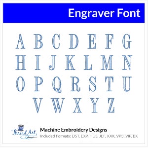 Engraver Font Machine Embroidery Design Set - Alphabet Letters BX Font ...