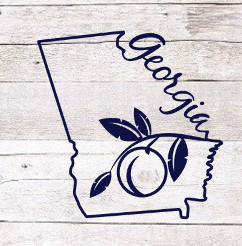 Georgia Peach State Decal Georgia Decal Georgia Peach - Etsy