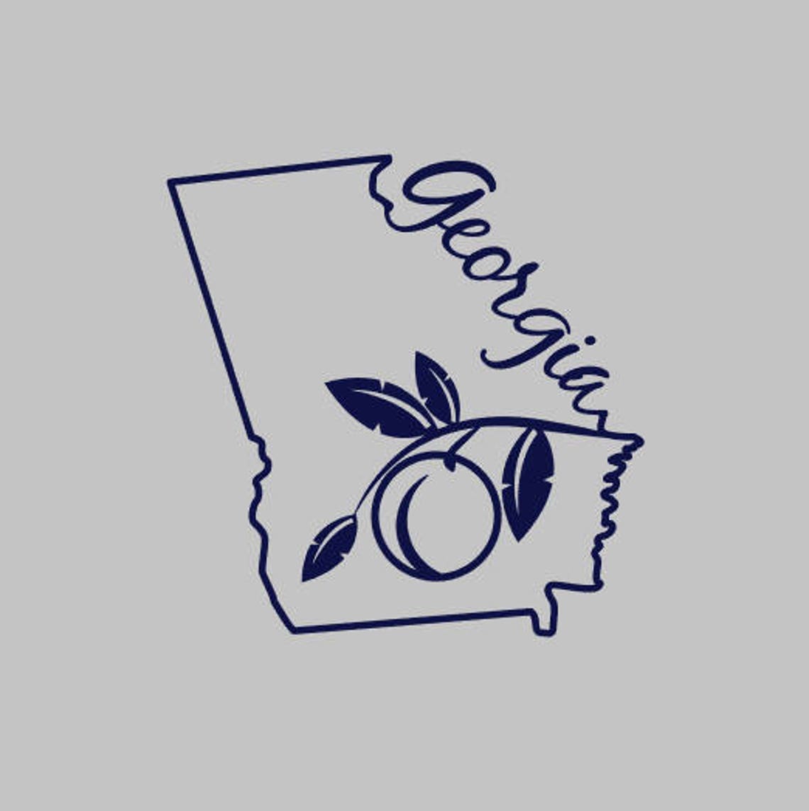 Georgia Peach State Decal Georgia Decal Georgia Peach | Etsy
