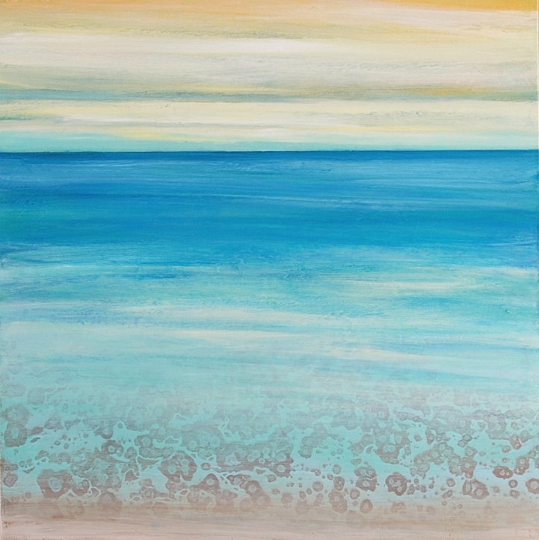 Seascape, Ocean Painting, Beach Art, Sale, Ready to Ship Free, Abstract ...