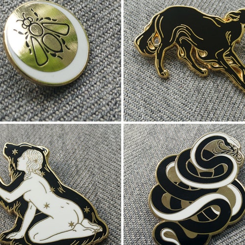 Medusa Sprite Pins. 1.25 Gold Greek Mythology | Etsy