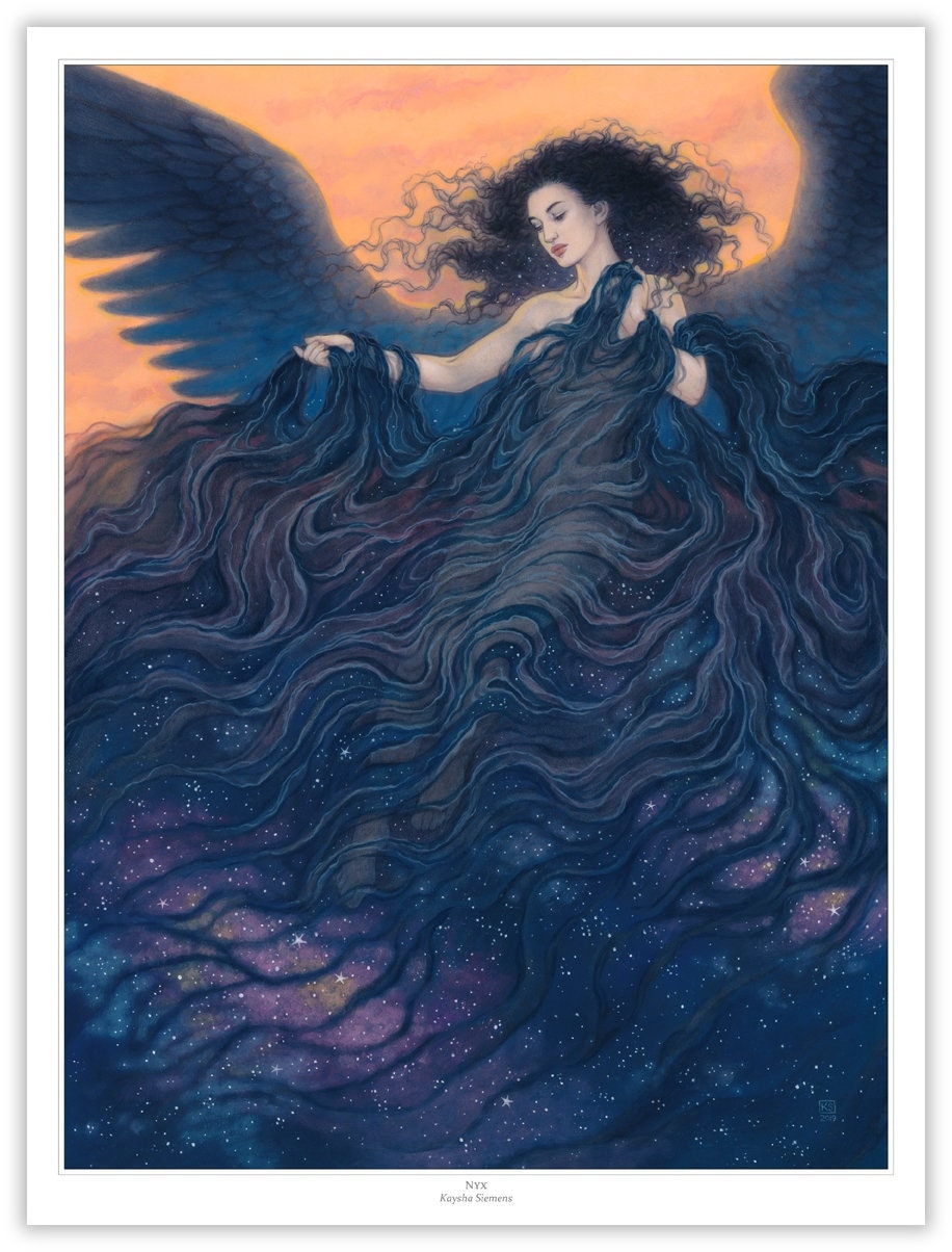 Nyx Greek Mythology Art Print 12x16 Inches - Etsy