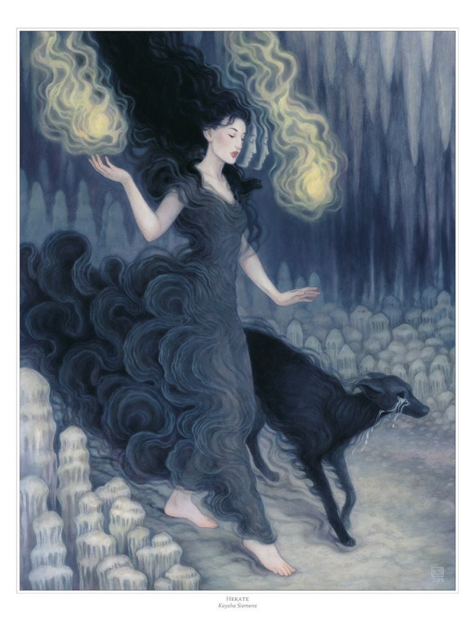 Hekate Greek Mythology art print 12x16 inches | Etsy