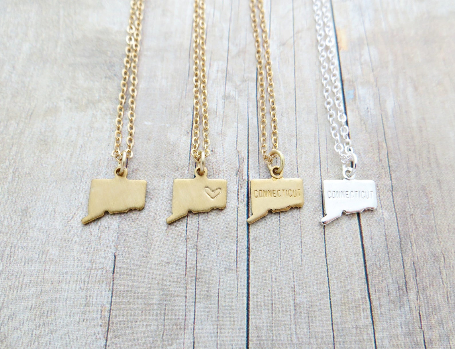 Connecticut Necklace Connecticut State Charm Necklace | Etsy