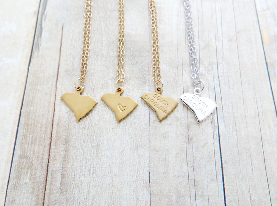 South Carolina Necklace South Carolina State Charm Necklace ...