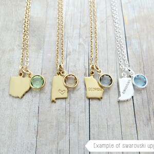 New York Necklace New York State Charm Necklace Personalized in Gold or ...