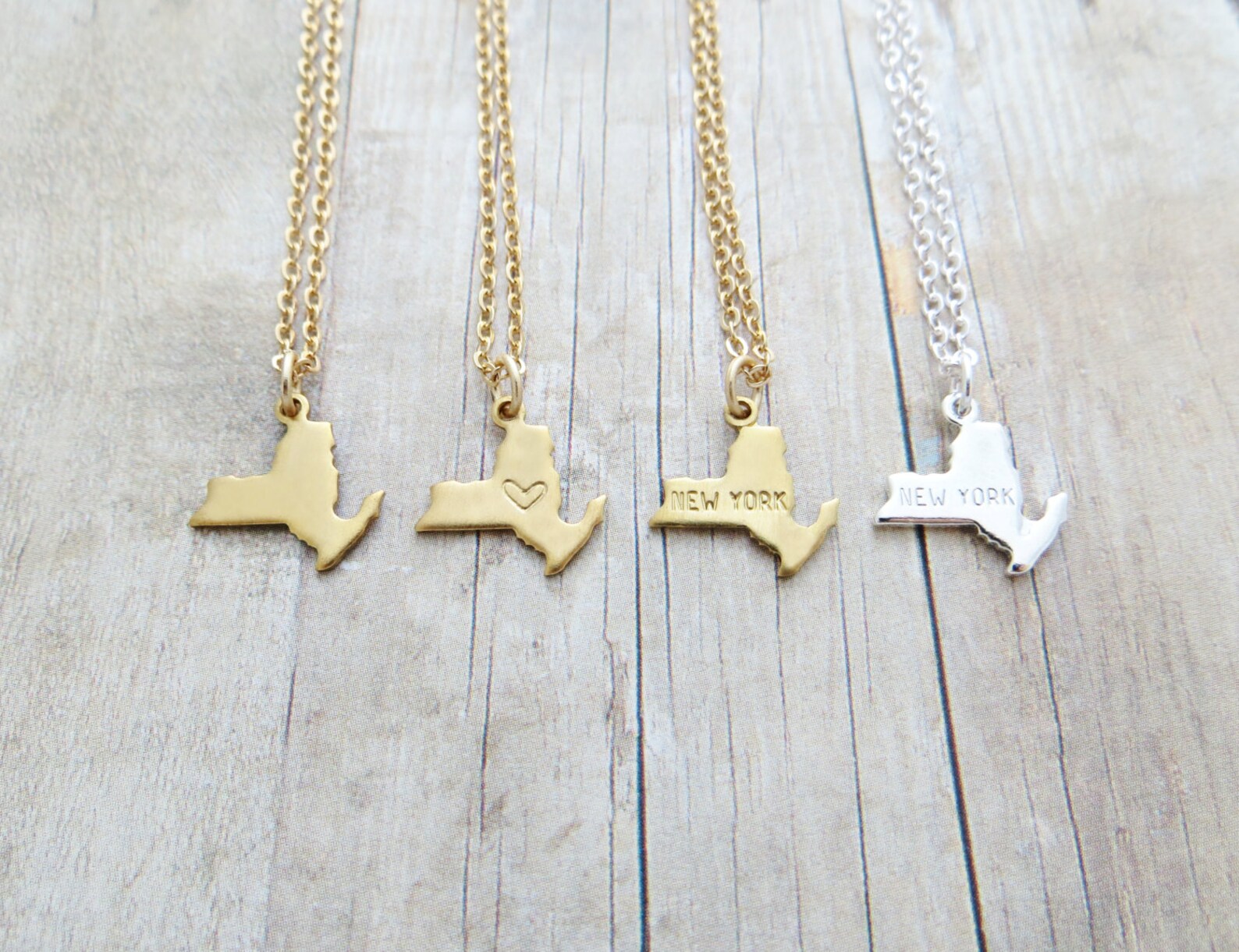 New York Necklace New York State Charm Necklace Personalized - Etsy