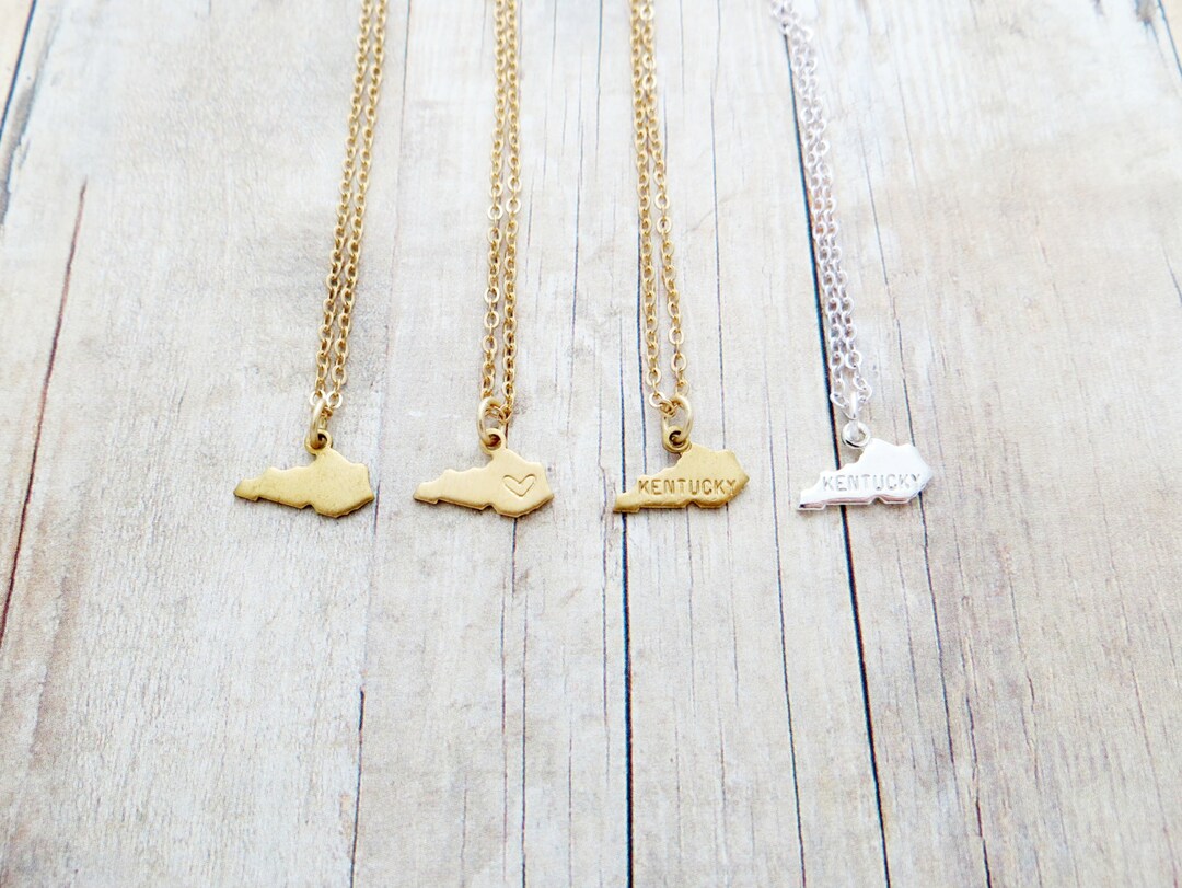 Kentucky Necklace Kentucky State Charm Necklace Personalized in Gold or ...