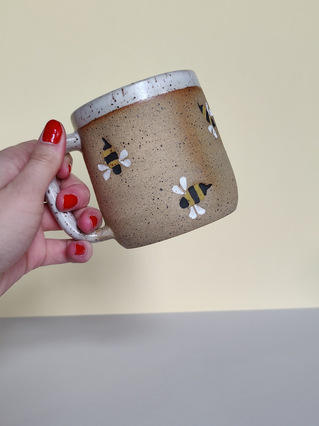 Handmade Ceramic Mug in Bee Stamp - Etsy