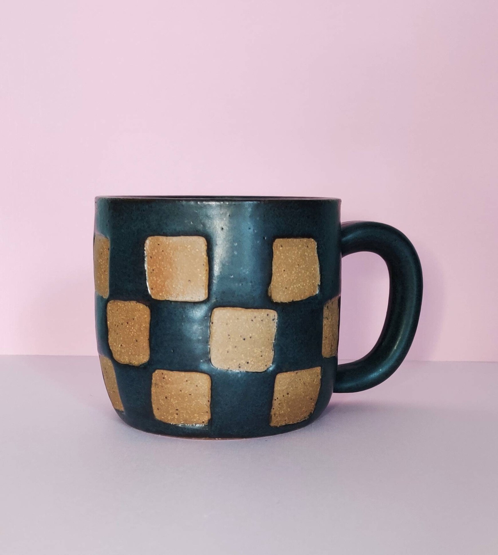 Checkerboard Mug in Matte Black - Etsy