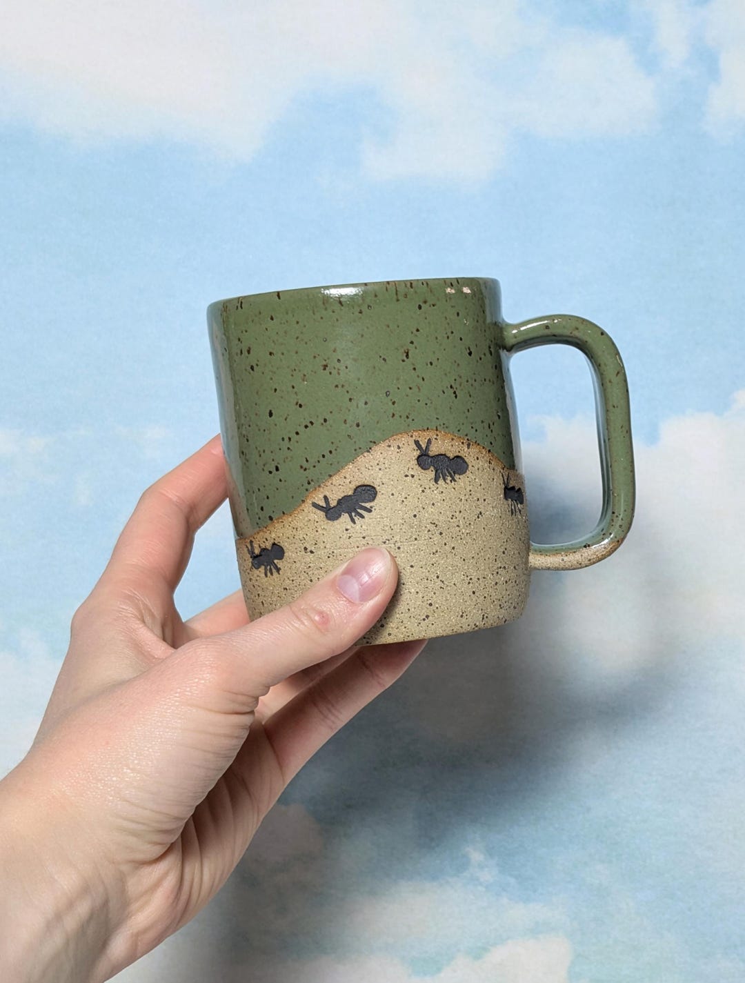 Handmade Ceramic Ant Stamped Mug / Ants on a Hill Mug - Etsy