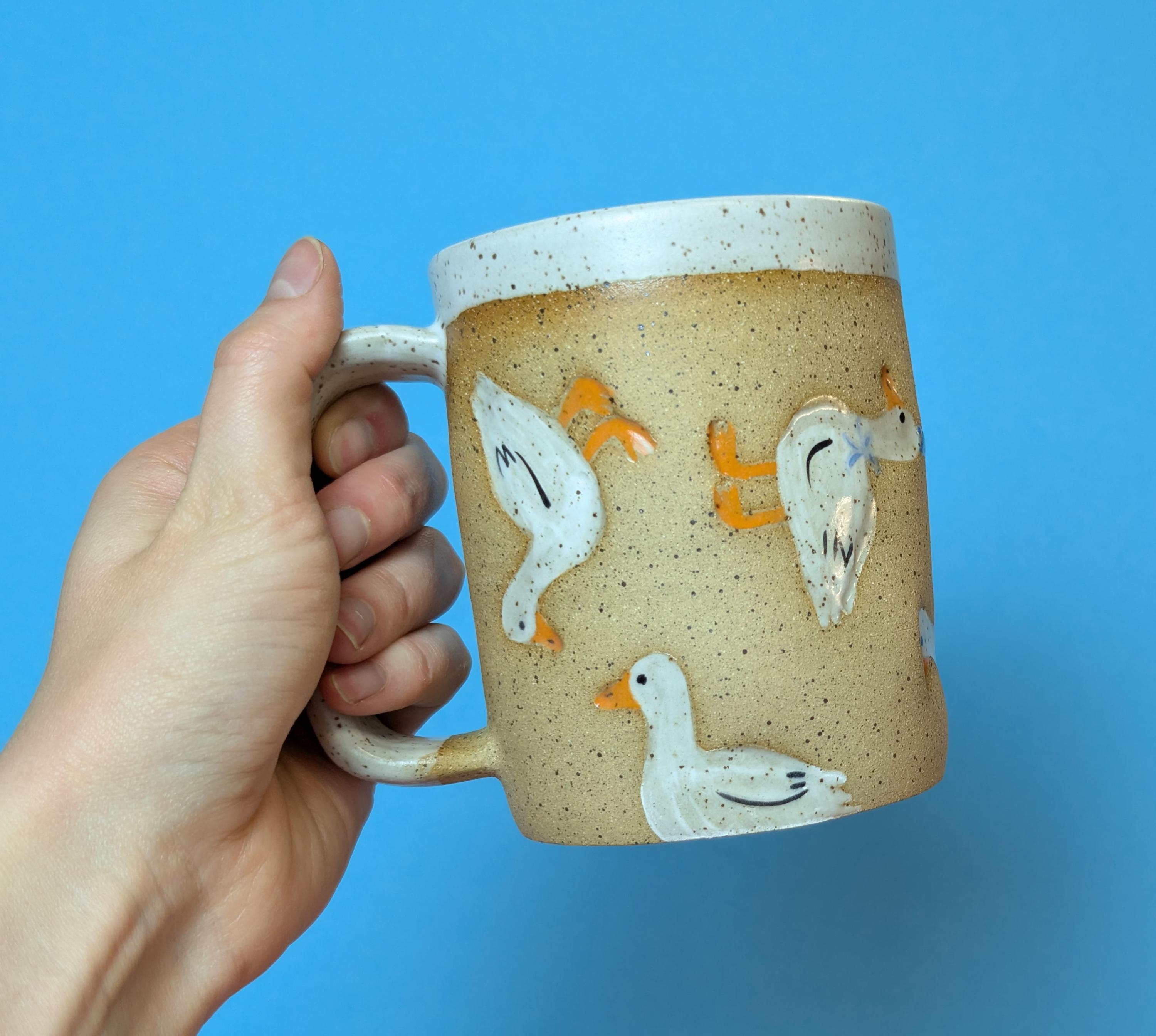 PRE ORDER Handmade Ceramic Silly Goose Mug With Customizable Option - Etsy